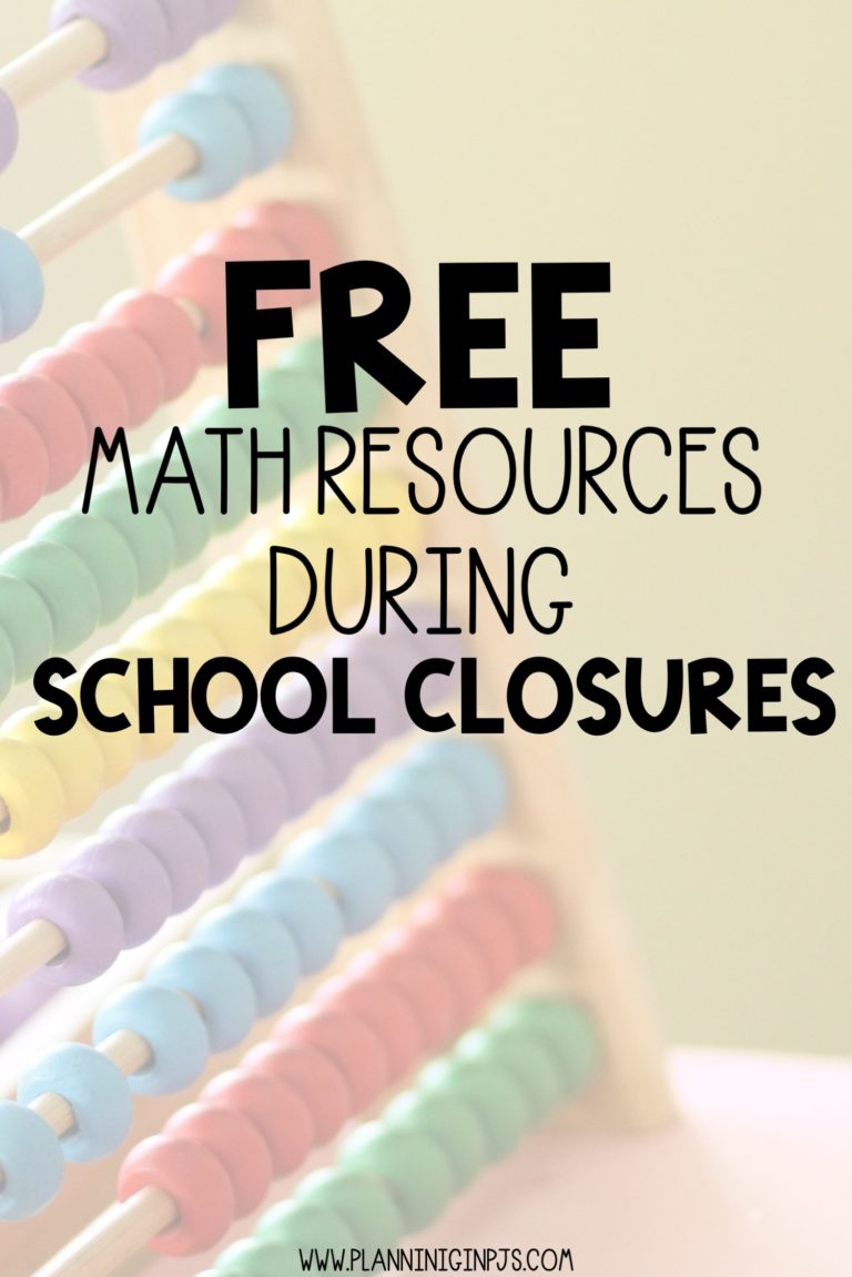 FREE Math Resources During School Closures : Planning in PJs